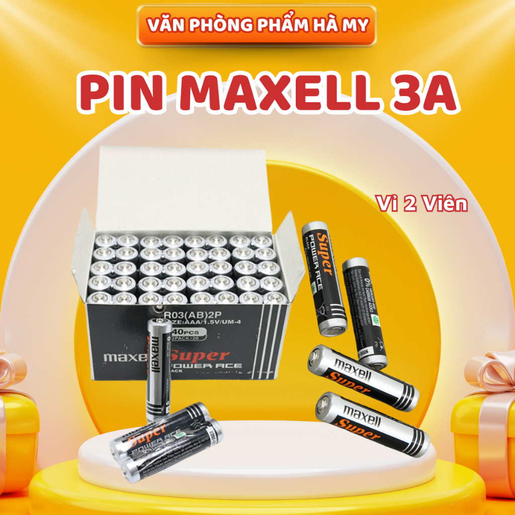Hộp 40 Viên Pin tiểu 3A Maxell Chính Hãng, Tuổi Thọ Pin Lâu | Shopee ...
