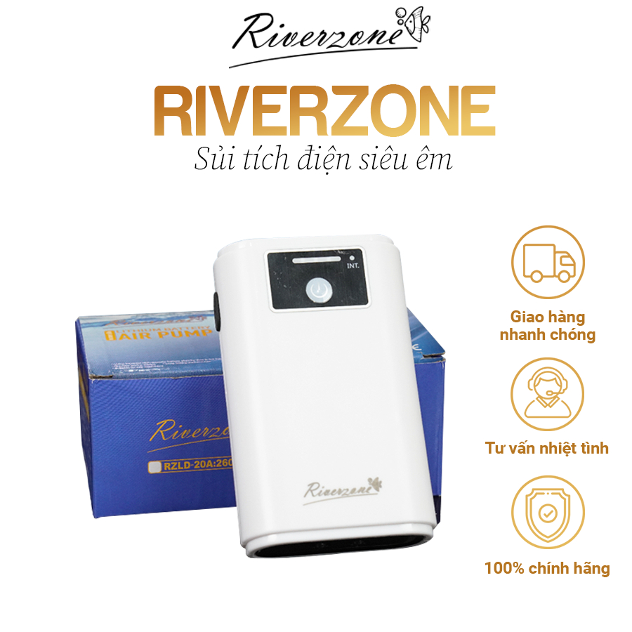 Máy sủi oxy tích điện siêu êm RIVERZONE sử dụng pin dung lượng cao (Chưa kèm đá sủi và dây oxy ...
