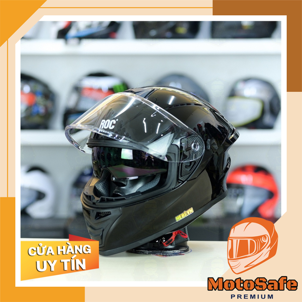 Mũ Fullface ROC 08 Plus 2024 Đen Bóng Chính Hãng Mới Nhất | Shopee Việt Nam