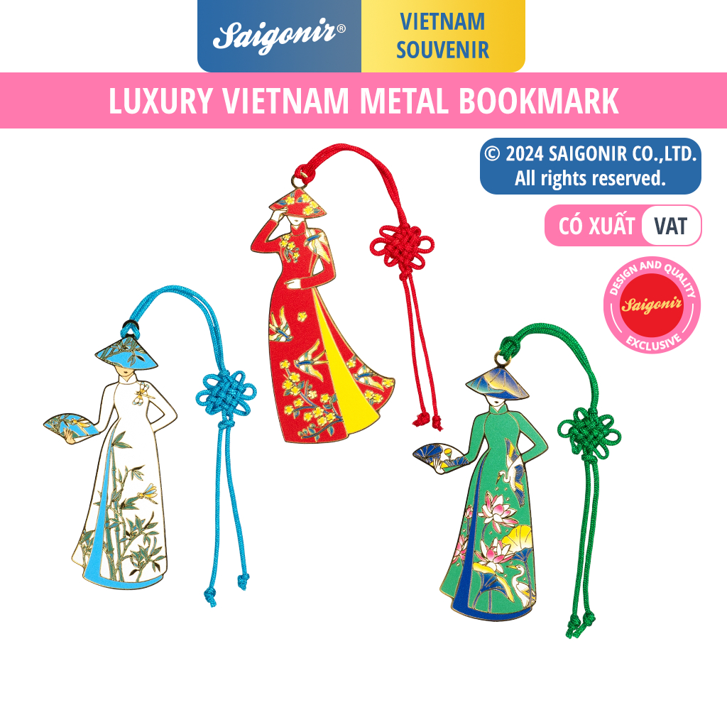 Đánh Dấu Sách Kim Loại Cao Cấp Luxury Metal Bookmark Áo dài Việt Nam ...