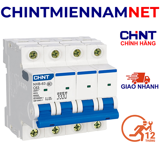 Cầu Dao Aptomat An Toàn MCB NXB-63 4P 32A-63A 4 Pha 6Ka Hãng CHINT | Shopee Việt Nam