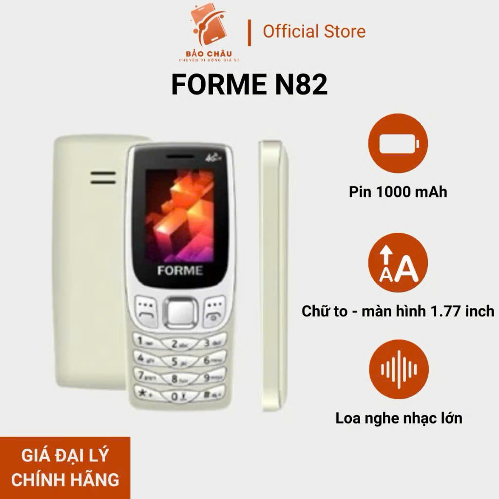 Điện thoại FORME N82 - Giá đại lý, 2 sim sóng 4G, Thiết kế gọn nhẹ, Pin ...