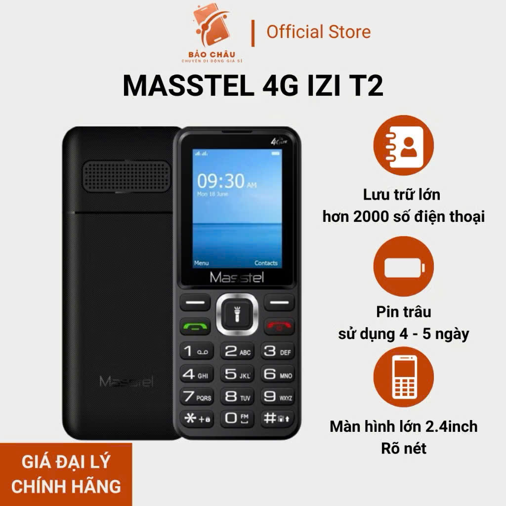 Điện thoại Masstel 4G Izi T2 - Giá đại lý, màn hình lớn, Pin trâu 3 - 4 ...