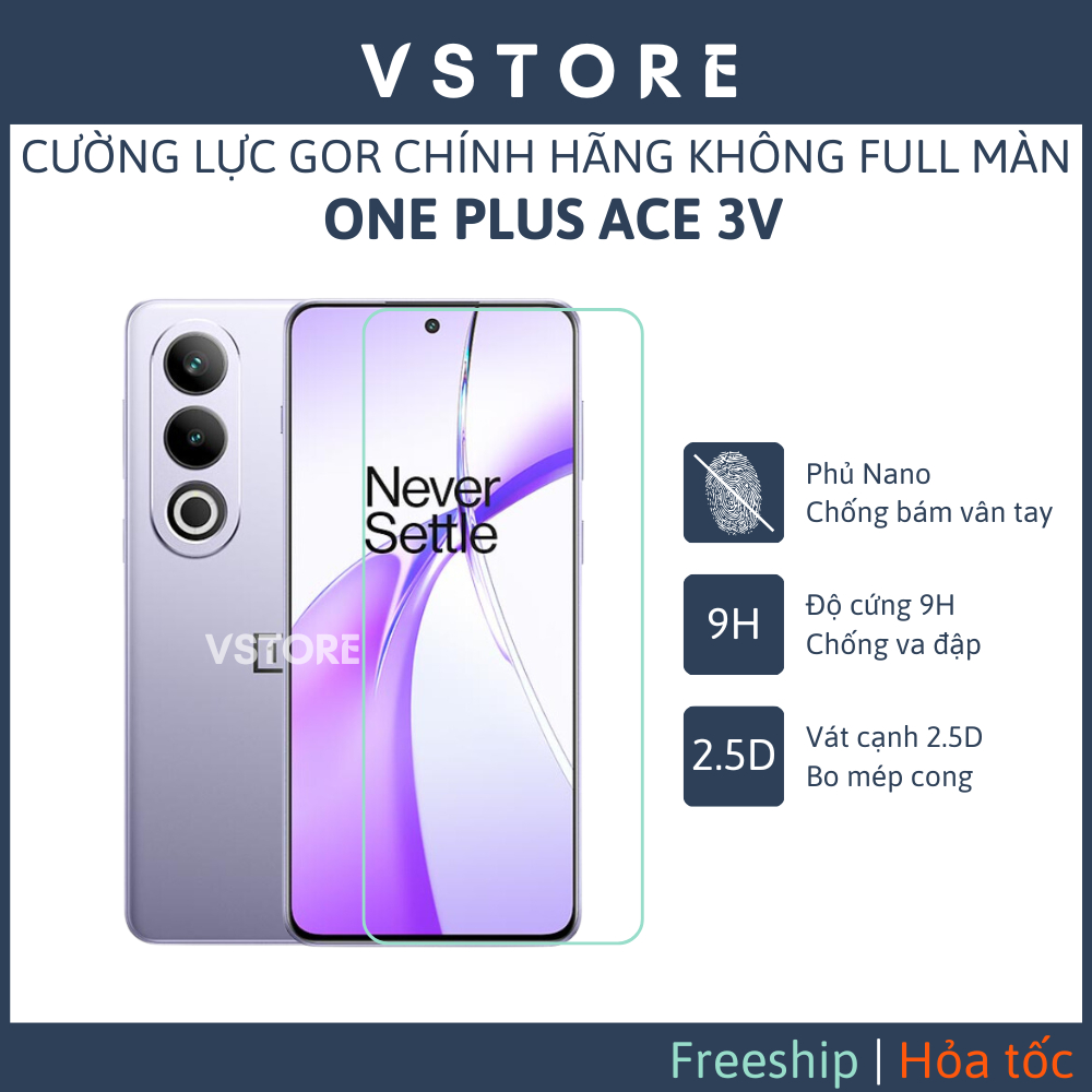 Cường lực GOR One Plus ACE 3V trong suốt KO FULL MÀN chính hãng VSTORE HCM | Shopee Việt Nam