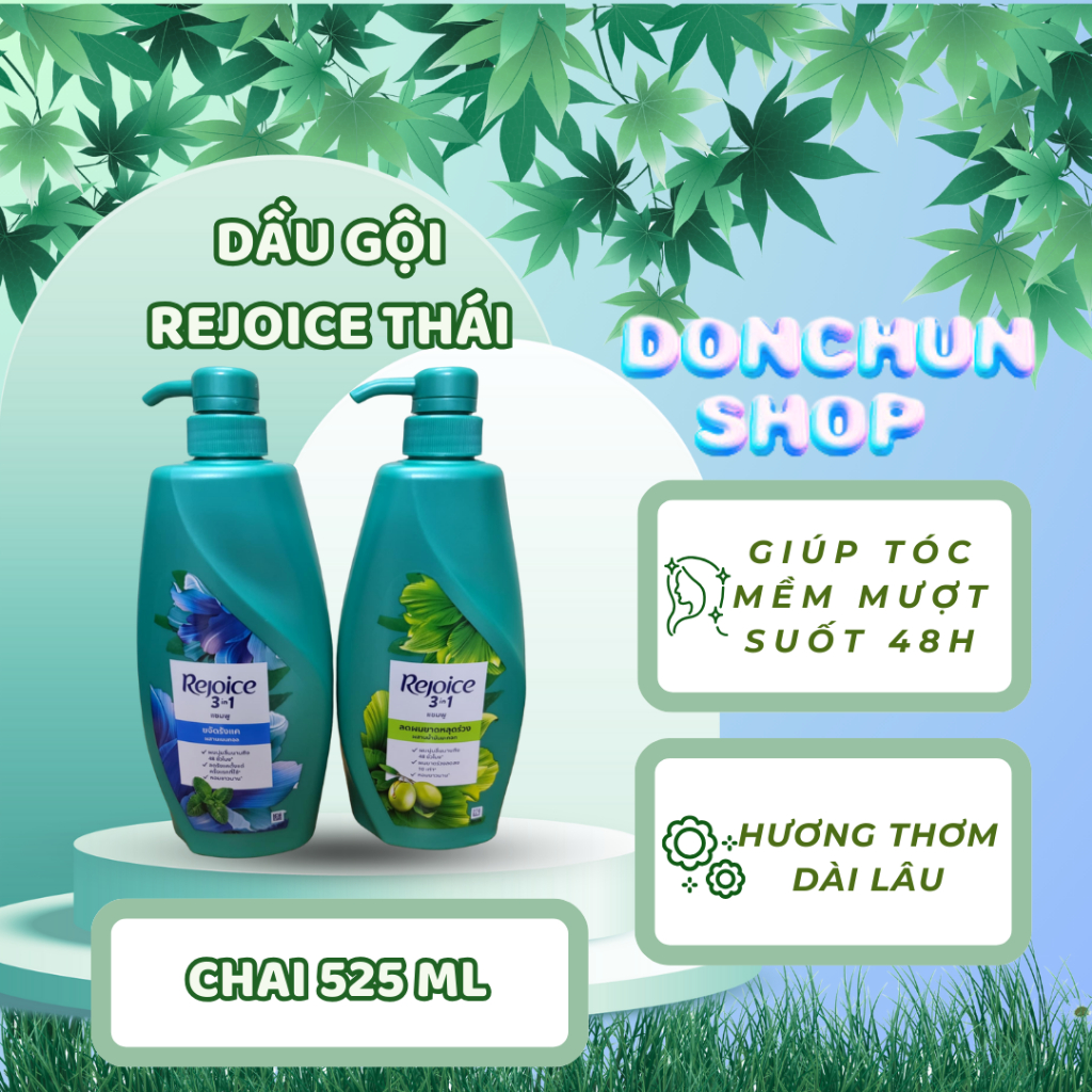 Dầu gội đầu Rejoice Thái Lan, hương Oliu, hương Bạc Hà, ngăn rụng tóc và trị gàu hiệu quả,chai ...