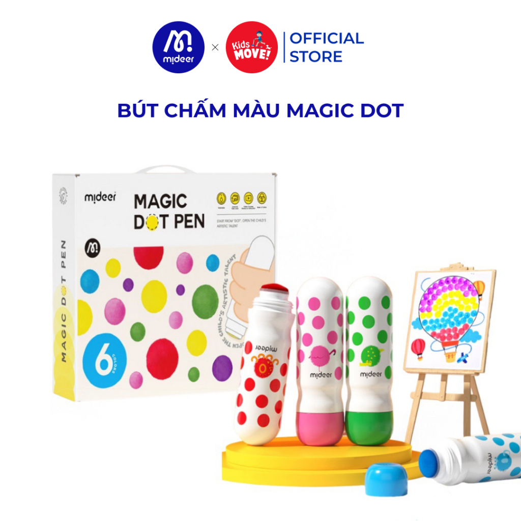 Bút chấm màu Mideer Magic Dot cho bé từ 2 tuổi, dễ làm sạch, an toàn ...