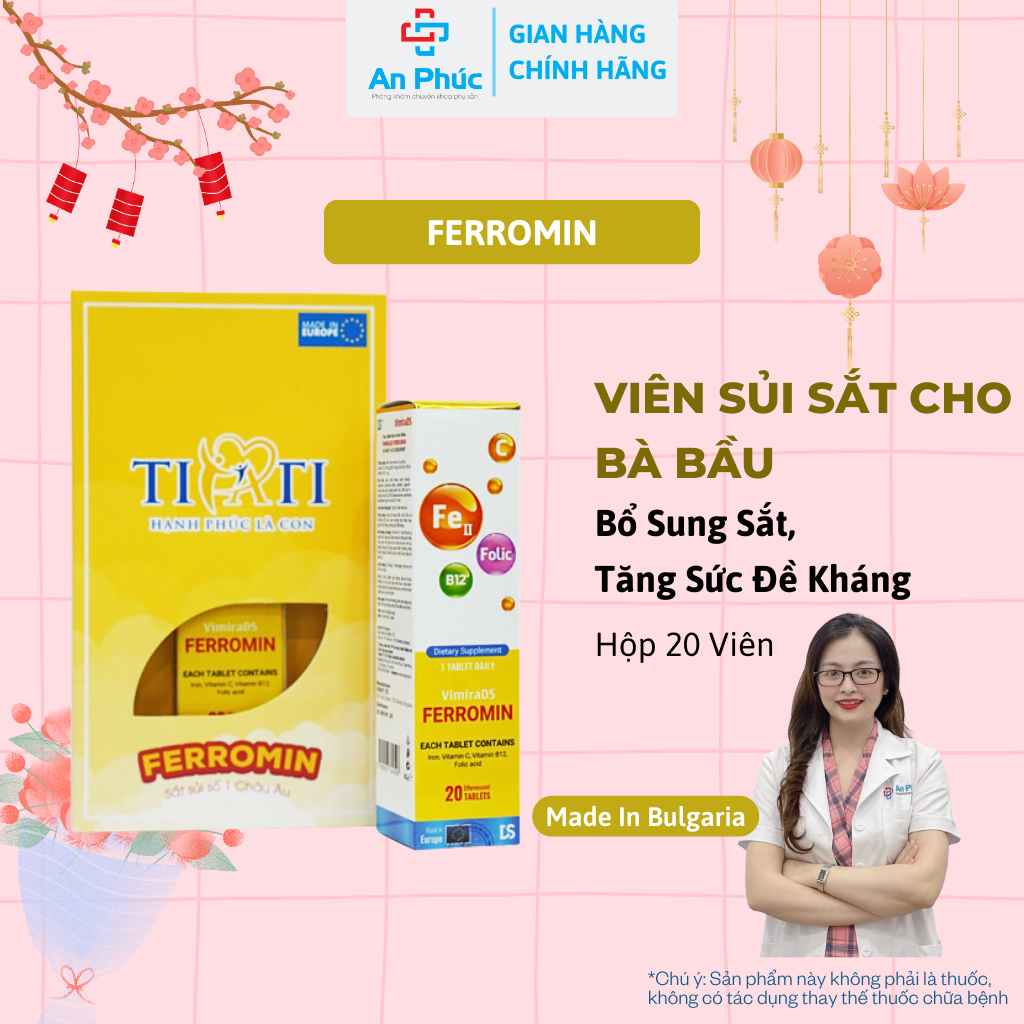 Sắt Sủi FERROMIN - Bổ Sung Sắt Cho Cơ Thể, Không Tanh, Không Táo, Viên ...
