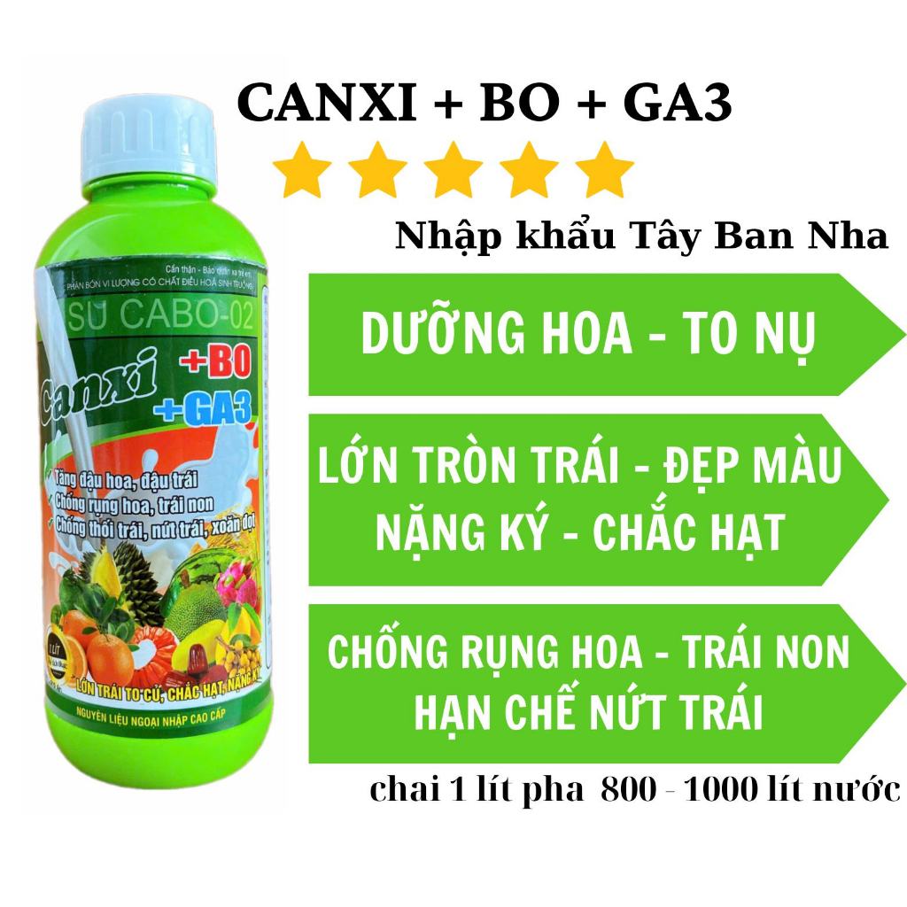 GA3 CANXI BO SỮA CHAI 1 LÍT Nhập Khẩu Tây Ban Nha. Dưỡng Phì Trái, Bóng ...