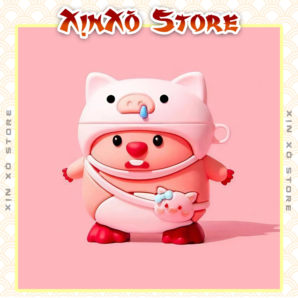 Vỏ ốp Airpod 2 3 Pro Pro 2 Hải Ly Mũ Heo, Case Airpods Silicon kèm móc ...