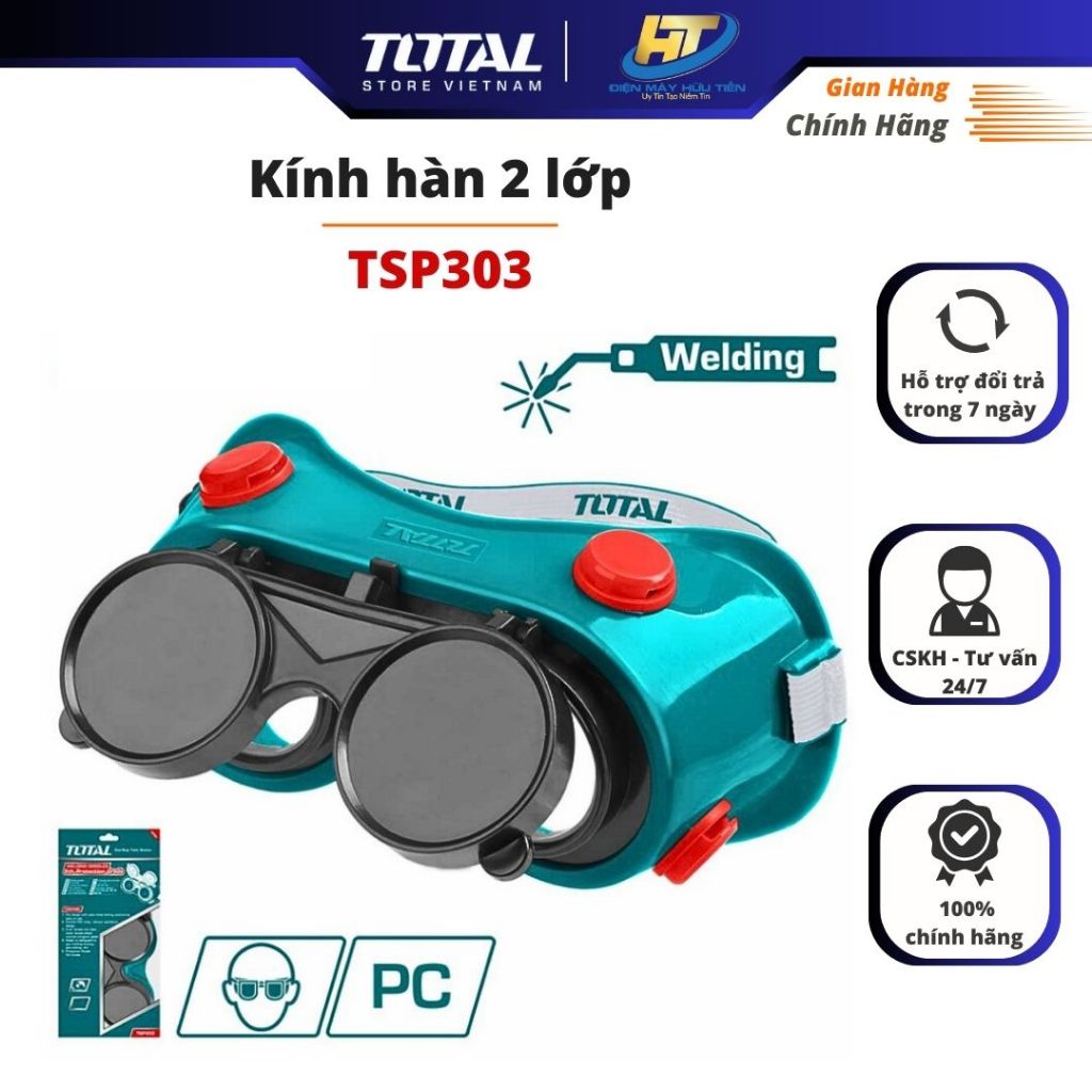 Kính hàn 2 lớp trắng đen TOTAL TSP303 | Shopee Việt Nam