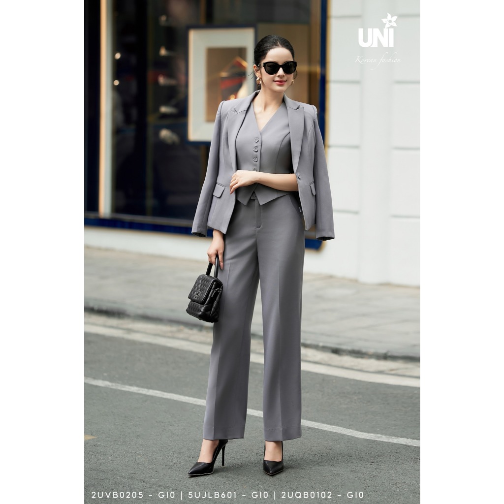 Set Áo Vest Gile Và Quần Suông Nữ UNIVTH Sát Nách Dáng Peplum Công Sở ...