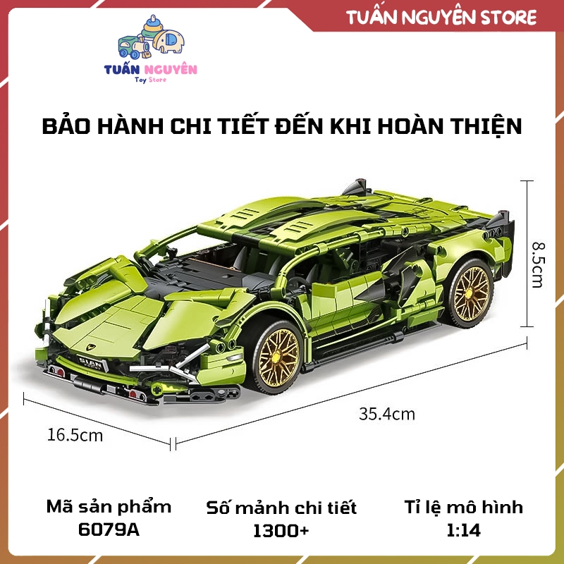 [Bản nâng cấp] Mô hình lắp ráp siêu xe Lamboni 1280 PCS tỉ lệ 1:14 đồ ...