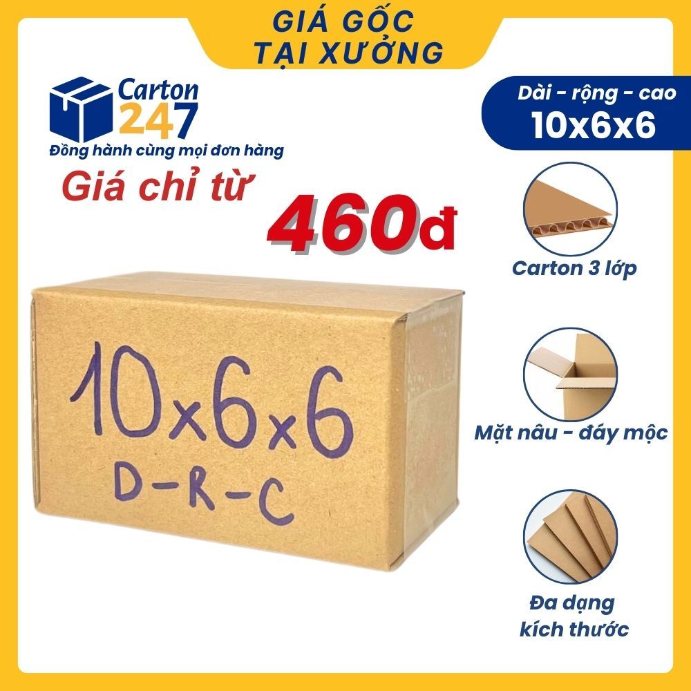 10x6x6 Hôp carton đóng hàng, hộp giấy size nhỏ đựng phụ kiện - Carton ...
