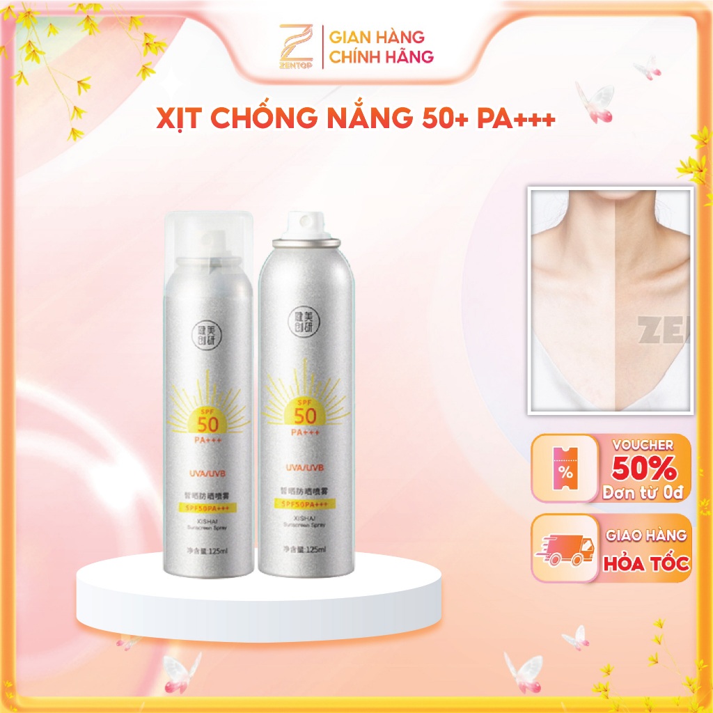 Xịt chống nắng toàn thân SPF 50+ Pa+++ nâng tone kháng nước bảo vệ làn ...