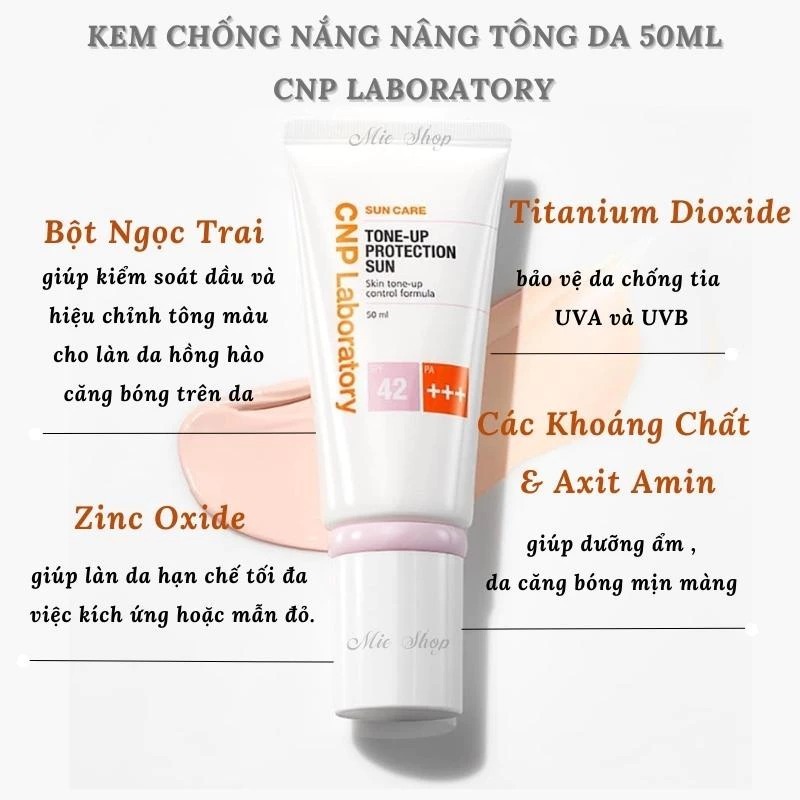 Kem Chống Nắng CNP Laboratory Tone-Up Protection Sun SPF42 cho da nhạy ...