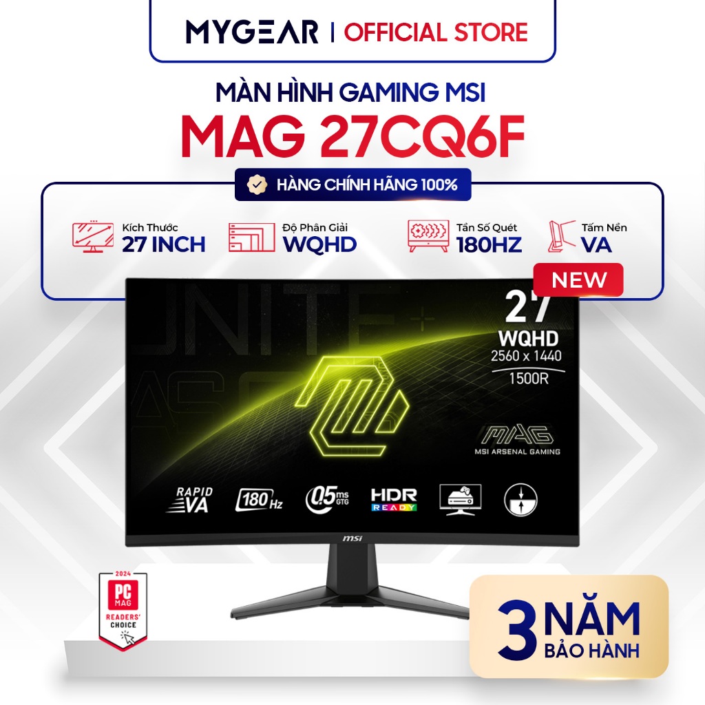Màn hình - Monitor Gaming Cong MSI MAG 27CQ6F 27 Inch WQHD VA 180Hz ...