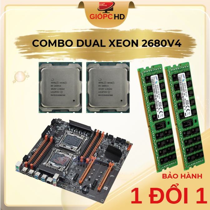 Combo dual xeon X99 OEM + 2 cpu E5 2680V4 + Ram 16/32/64Gb dr4 | Shopee ...