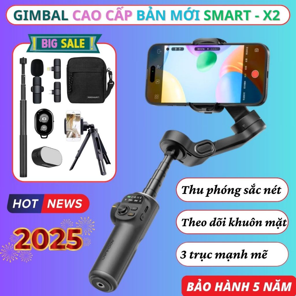 Gimbal chống rung điện thoại AOCHUAN Smart X2, Tay cầm chống rung ...