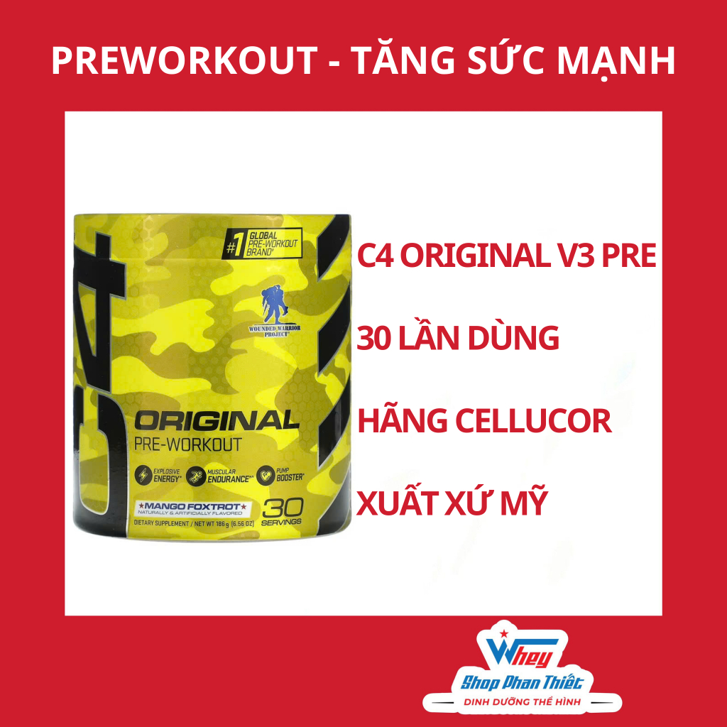 C4 Original V3 Pre-workout Cellucor - Tăng Sức Mạnh -WSPT 30SV | Shopee Việt Nam