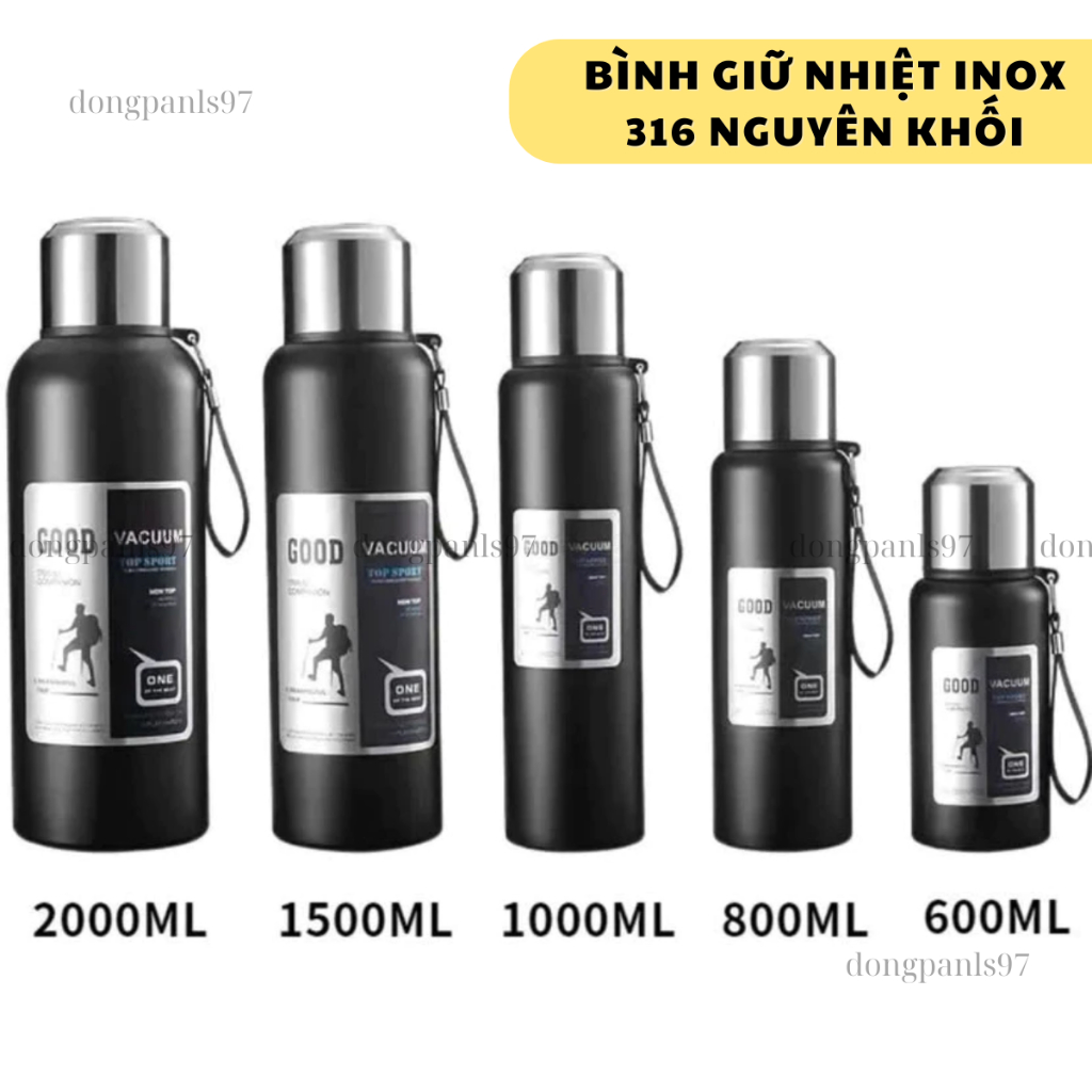 Bình Giữ Nhiệt Inox 316 Nguyên Khối Cao Cấp 1000ml 1500ml 2000ml Có Nắp Cốc Và Giỏ Lọc Trà ...
