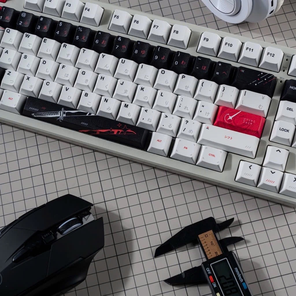 Keycap Yuki Aim katana |keycaps Cherry Profile Double shot Dye-Sub PBT ...