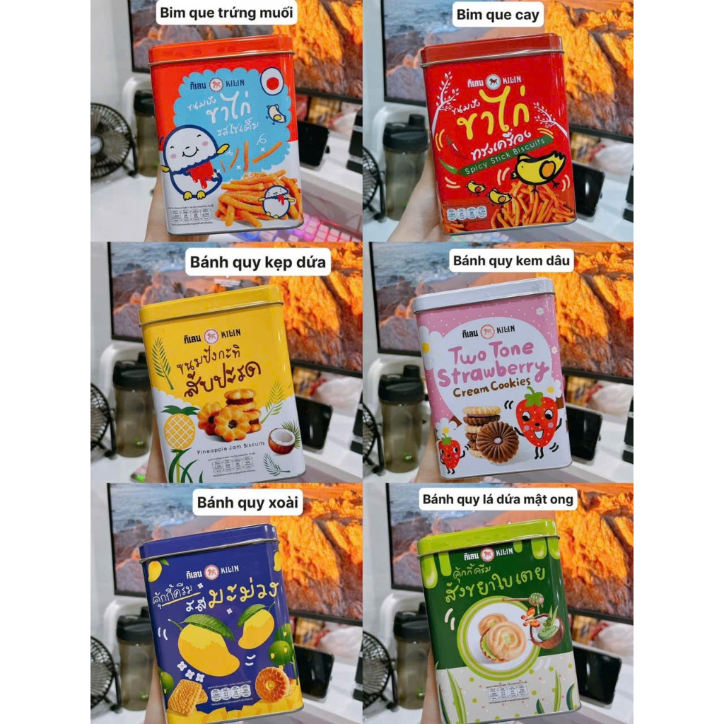 Bánh Quy Kilin Thái Lan Hộp Thiếc Xịn / Bim Bim Tăm Thái - Ăn Vặt Hot | Shopee Việt Nam