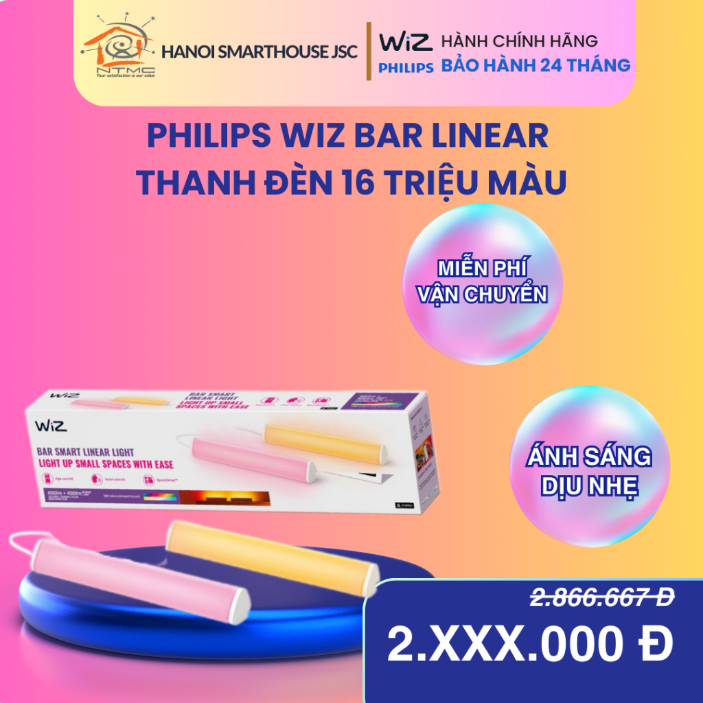 Đèn LED Philips Wiz Double Led Linear Bar RGB 16 triệu màu | Shopee ...