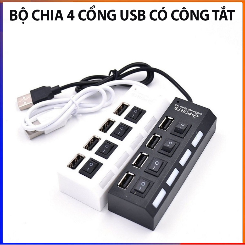 Bộ chia hub USB 3.0 4 port 4-1 và7 port 7-1 có công tắc USB 2.0 | Shopee Việt Nam