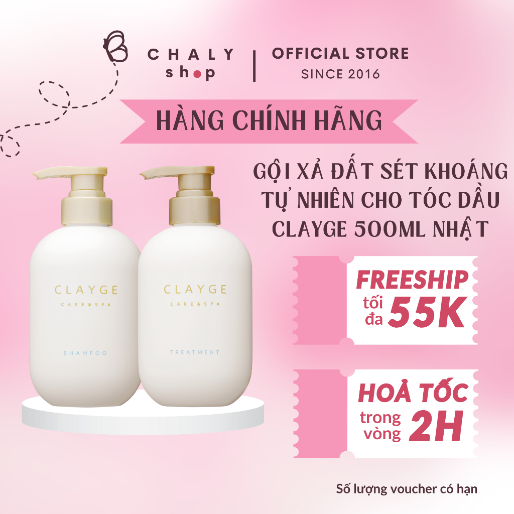 Gội xả đất sét khoáng tự nhiên cho tóc dầu CLAYGE Shampoo & Treatment SR / M 500ml Nhật | Shopee ...