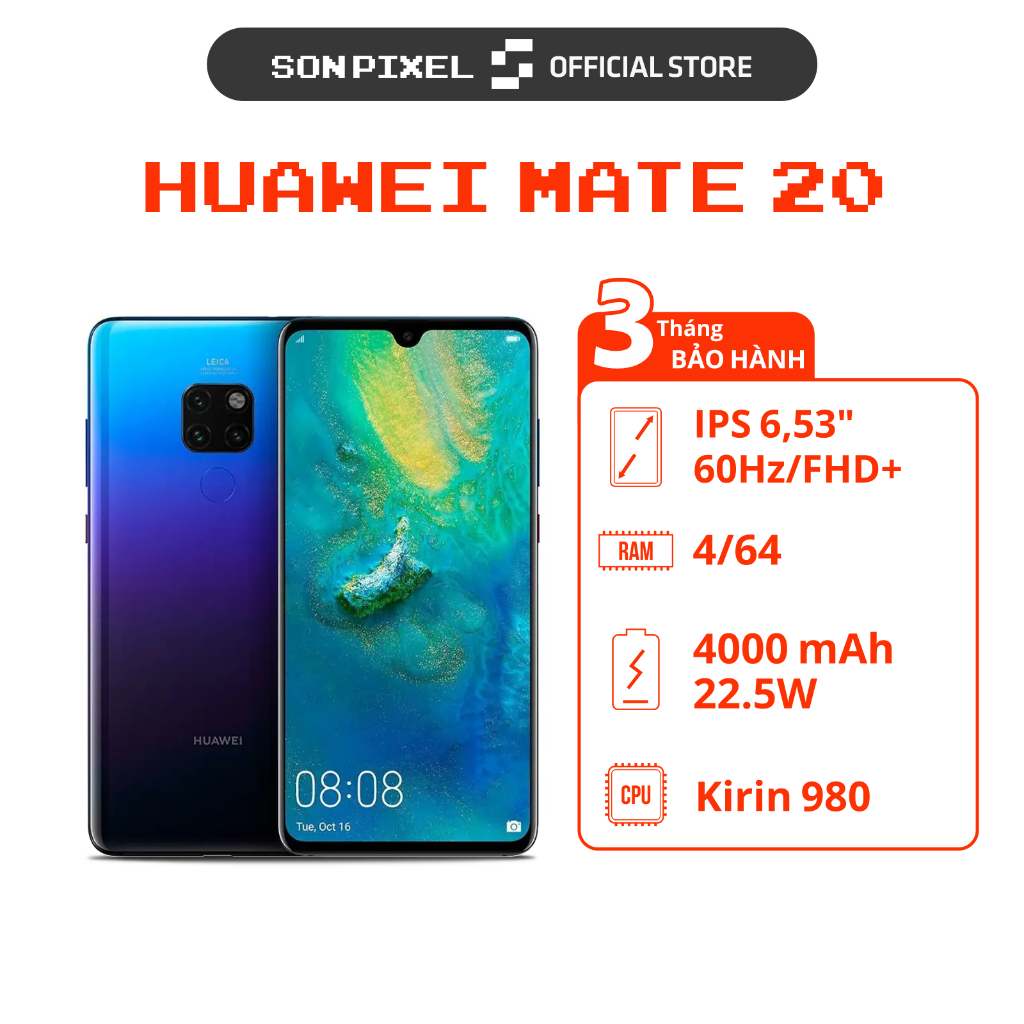 Điện Thoại Huawei Mate 20, Likenew, Ram 6/ Rom 128GB, Chip Kirin 980 (7 nm). SonPixel | Shopee ...