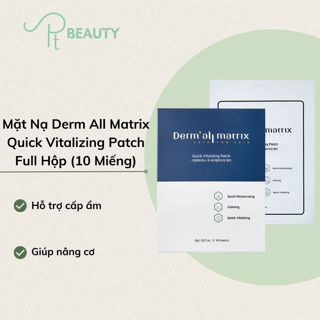 Mặt Nạ Phục Hồi Nhanh Derm All Matrix Quick Vitalizing Patch Full Hộp (10 Miếng) | Shopee Việt Nam