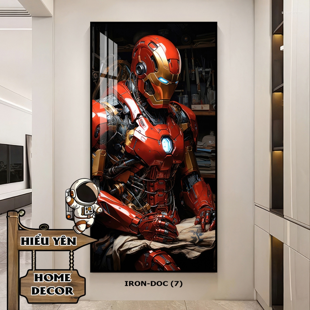 Tranh dán tường người sắt- Iron man Marvel-DC tranh mica siêu bóng siêu ...