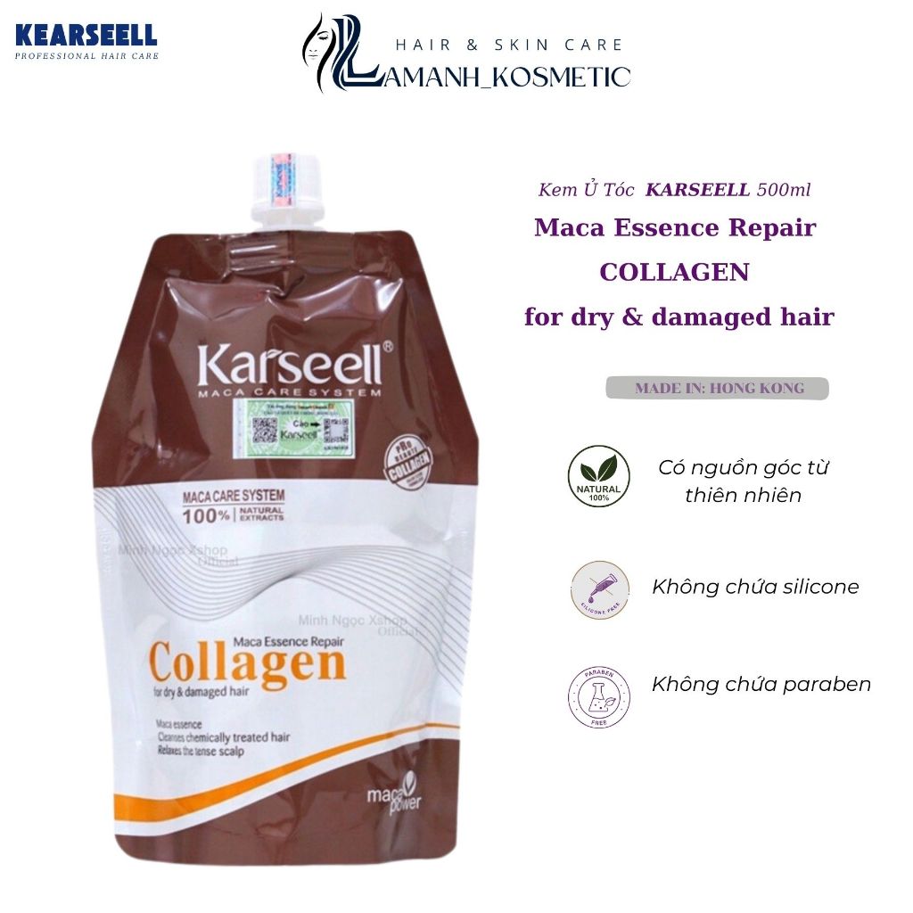 Kem ủ tóc KARSEELL MACCA COLLAGEN 500ML Phục hồi nuôi dưỡng trẻ hóa mái ...