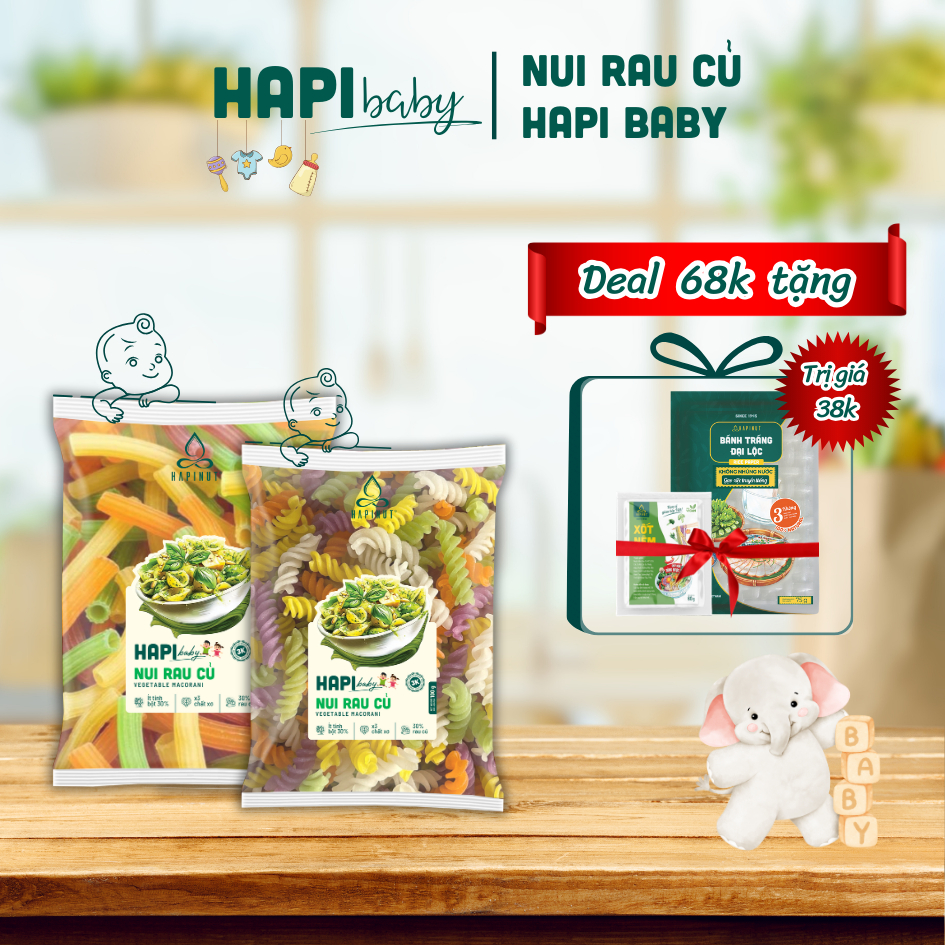 Nui Rau Củ Dinh Dưỡng HAPI BABY - Ít tinh bột, Giàu chất xơ - 100 g | Shopee Việt Nam
