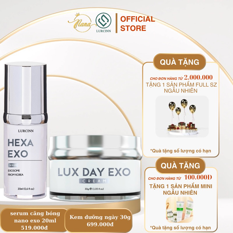 combo căng bóng nano exo(gồm serum căng bóng,kem lux ngày) (bộ căng ...