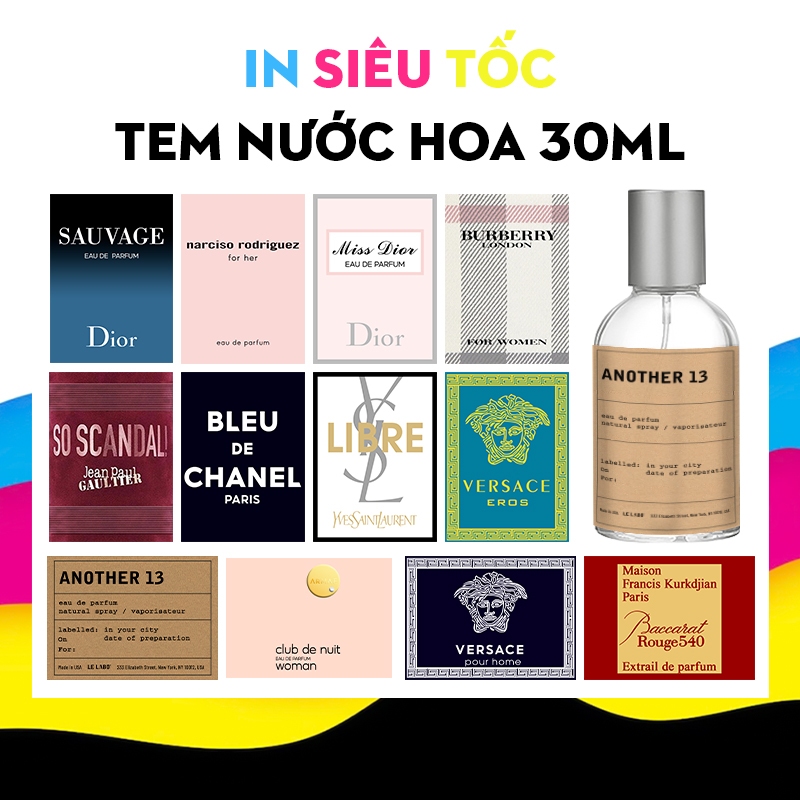 36 Tem dán chai chiết nước hoa 30ml đã cắt sẵn tất cả các mùi - Kích thước 30mm x 42mm | Shopee ...