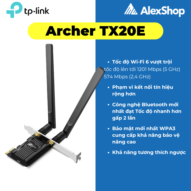[AX1800] TP-Link Archer TX20E Card mạng PCIe Wi-Fi 6 AX1800 & Bluetooth ...