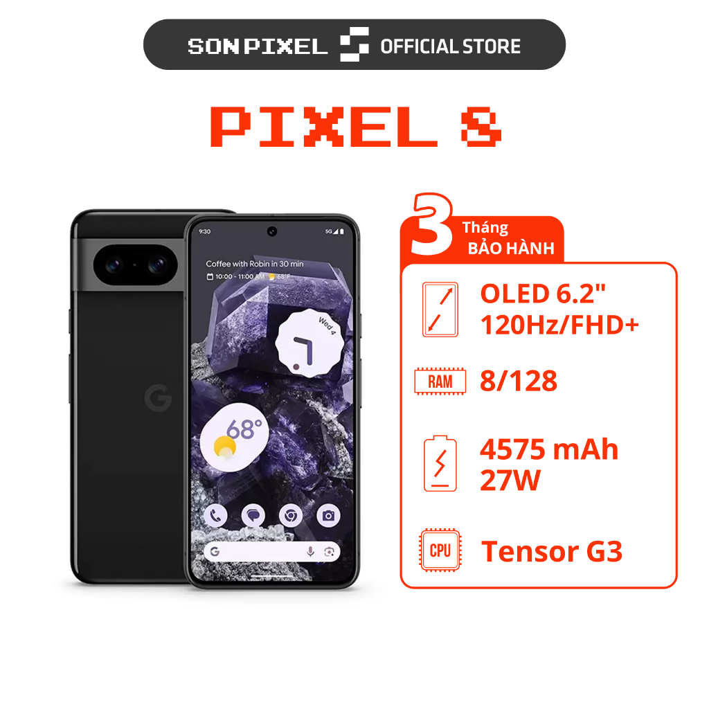 Điện Thoại Google Pixel 8 Lock, Ram 8/128/256GB, Chip Tensor G3 Với AI ...
