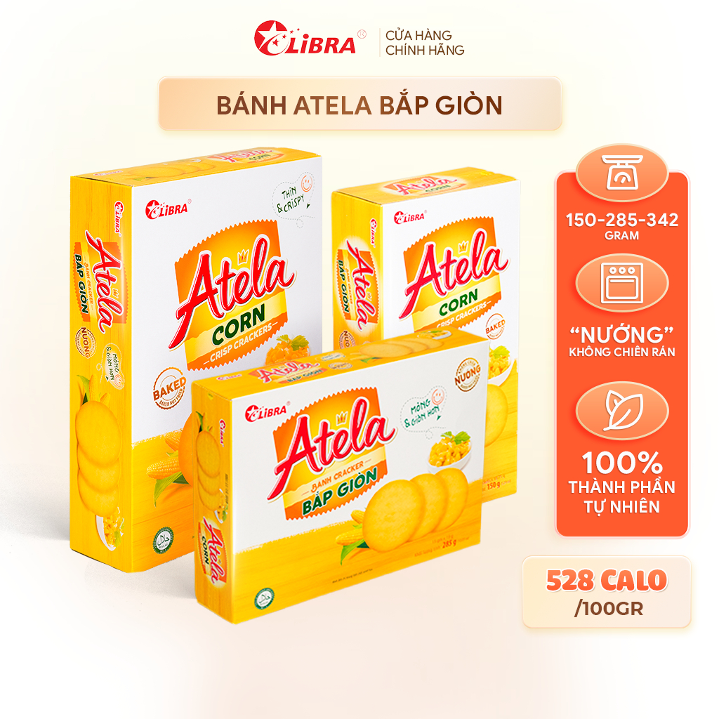 Bánh Cracker Atela Bắp Giòn, Đồ ăn vặt mặn ngọt giòn dinh dưỡng Healthy ...