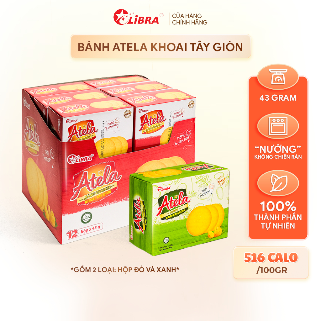 Bánh Cracker Atela Khoai Tây Giòn, Đồ ăn vặt mặn ngọt giòn dinh dưỡng ...