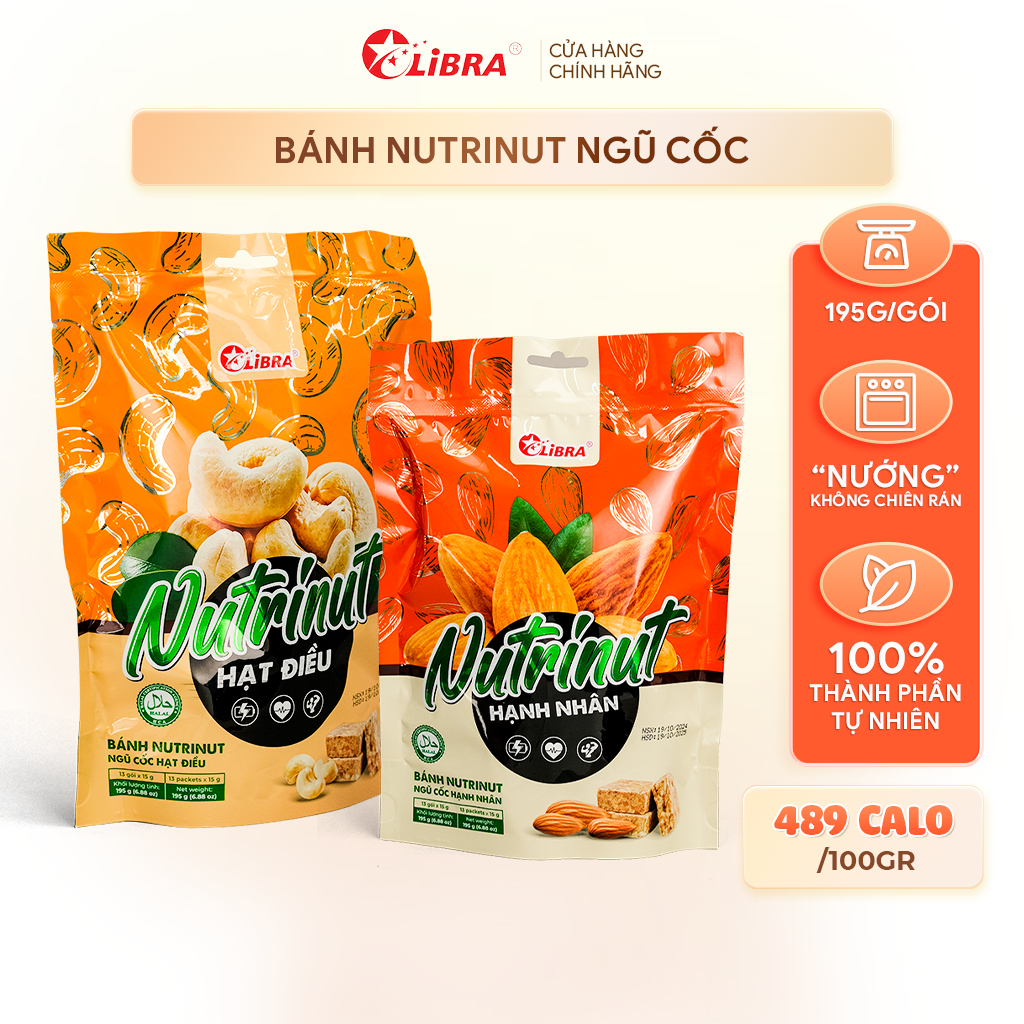 Bánh Nutrinut Ngũ cốc, Đồ ăn vặt dinh dưỡng healthy - 195g | Shopee ...