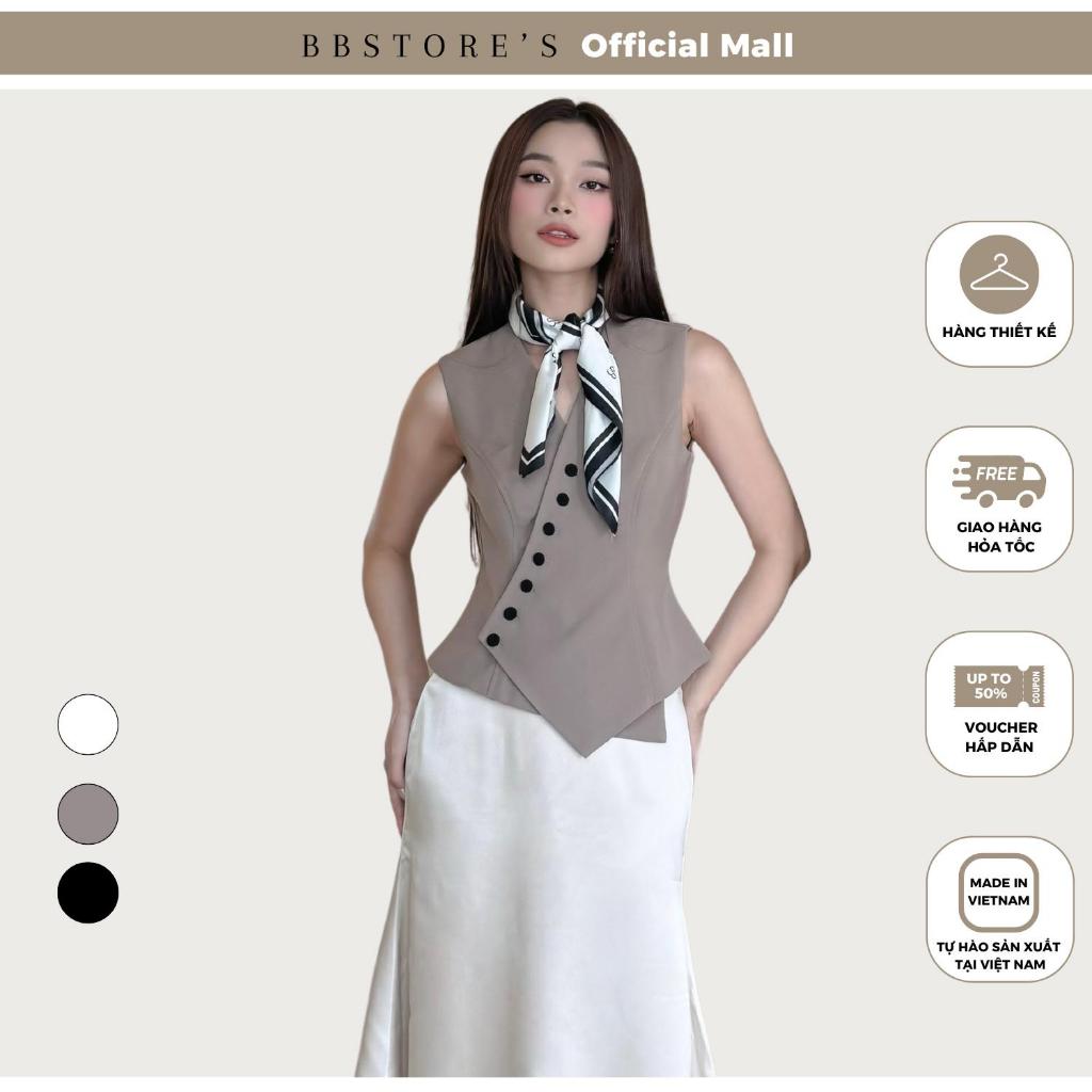Áo Gile Tà Xéo Phối Nút Bọc Sang Trọng - A3711 | BBSTORE’S | Shopee Việt Nam