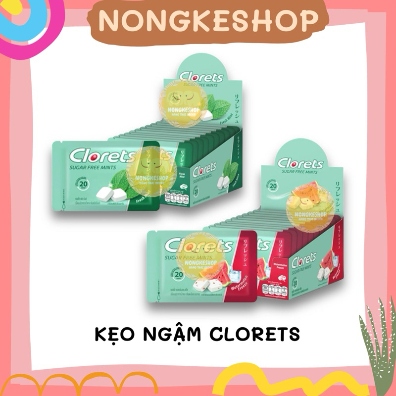 HỘP 10 GÓI KẸO NGẬM KHÔNG ĐƯỜNG CLORETS THÁI LAN | Shopee Việt Nam