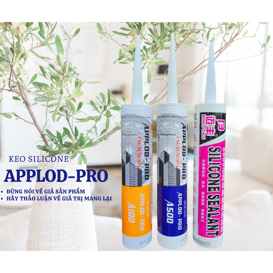 Keo silicon Applod Pro A500, A300 dán cửa kính,bồn rửa chén, bể cá,hồ ...