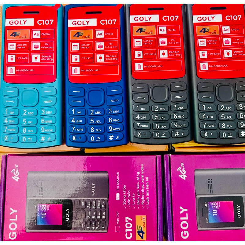 ĐIỆN THOẠI BÀN PHÍM 4G C107 GOLY CHÍNH HÃNG bảo hành 1 năm | Shopee ...
