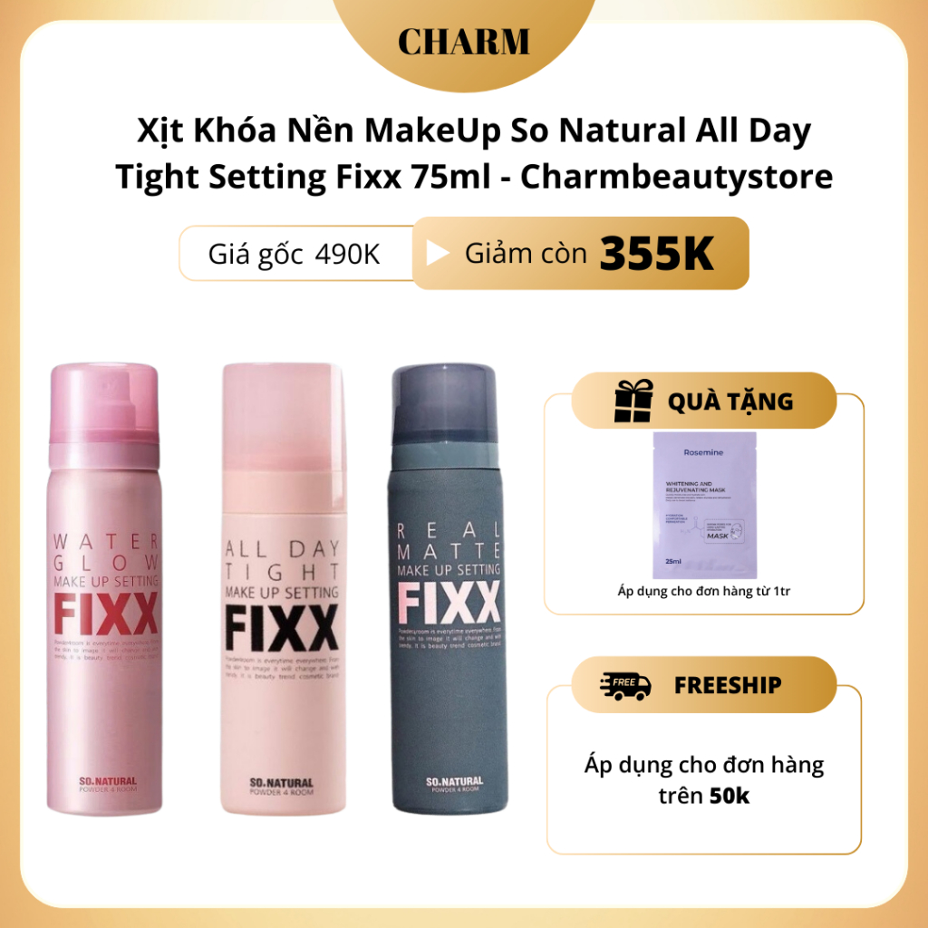 Xịt Khóa Nền MakeUp So Natural All Day Tight Setting Fixx 75ml | Shopee Việt Nam