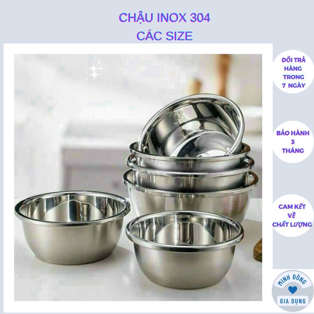 Thau inox Chậu Inox 304 - Âu Inox 304 Hàng Cao Cấp Nhập Khẩu Trực Tiếp Dày Dặn, Đẹp | Shopee ...