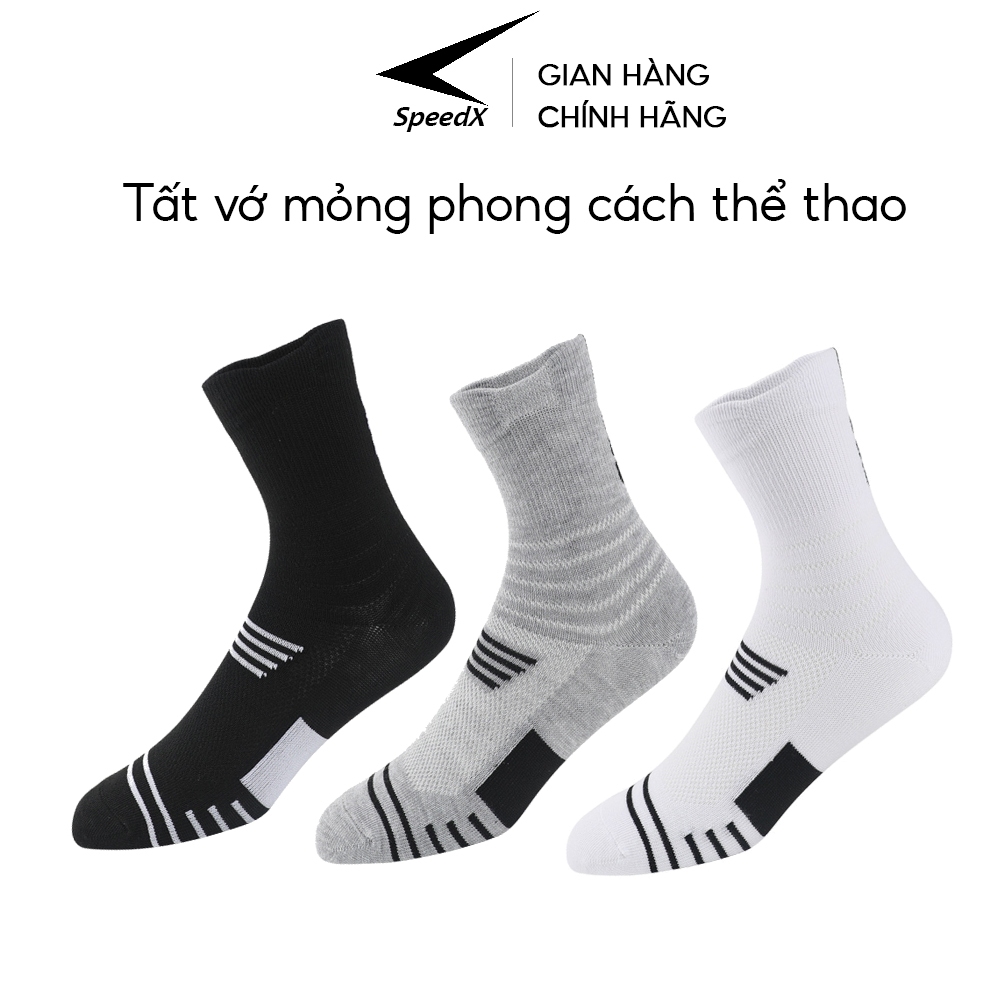 Tất Vớ mỏng cổ trung đi hàng ngày phong cách thể thao SpeedX | Shopee ...