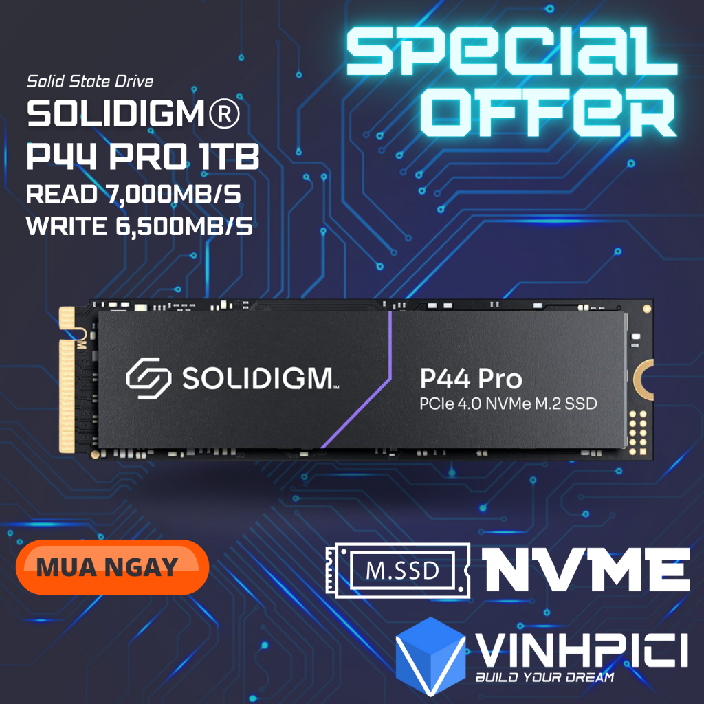 Ổ cứng SSD SOLIDIGM P44 PRO 1TB Gen4 x4 M.2 2280 (Đọc 7000MB/s, Ghi 6500MB/s) [NEW] | Shopee ...