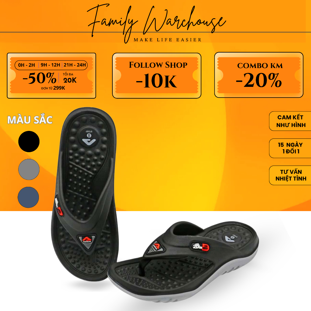 Dép nam xỏ ngón Thái Lan ADDA 5TD57 Density chính hãng hỗ trợ đổi trả ...